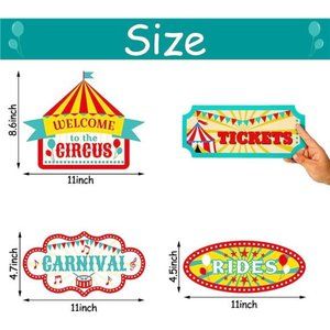 Party Supplies | 2 Pieces Circus Carnival Party Directional Signs ...